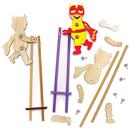 Baker Ross FE405 Star Hero Wooden Acrobat Kits – Pack of 3, Build Your ...