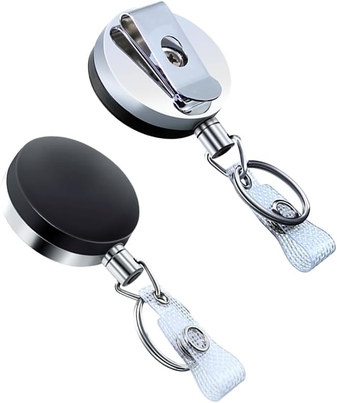 Amazon.com : 2 Pack-Heavy Duty Retractable Badge Holder Reel ...