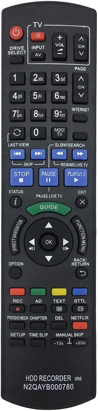 N2QAYB000780 Replacement Remote Control for Panasonic HDD Recorder DMR ...