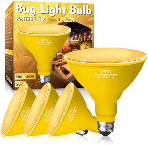 Yellow LED Bug Light Bulbs Outside, A19 LED Yellow Bug Bulb Outdoor 60W ...