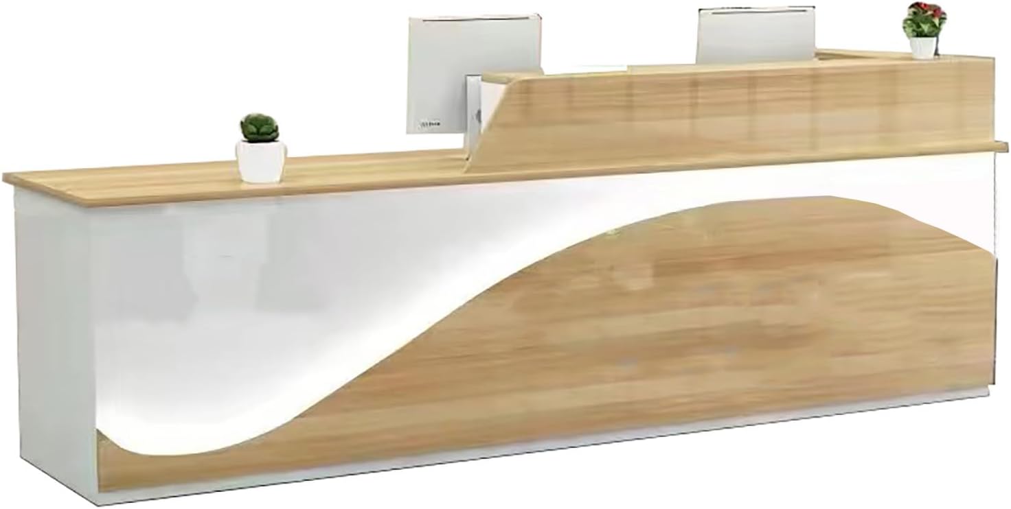 Amazon.com: Reception Desk, Stations Counter Table, L-Shap Cashier ...