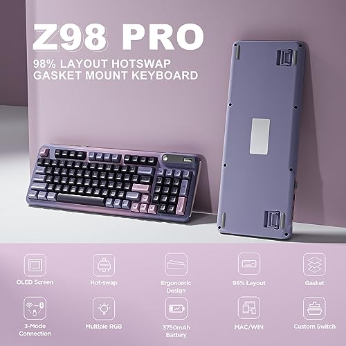 Snapklik.com : KZZI Z98 Mechanical Keyboard, Hot Swap Gasket Wireless ...