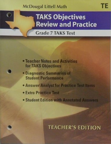 Amazon | Math Course 2 Texas Taks Practice Workbook: Teachers Edition ...