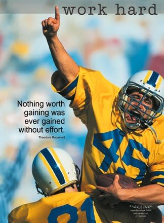 Amazon.com: Work Hard Football Team Player Inspirational Motivational ...
