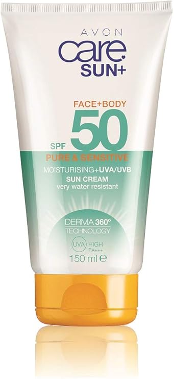 Avon Care Sun+ Pure & Sensitive SPF50 Moisturising +UVA/UVB Sun Cream ...
