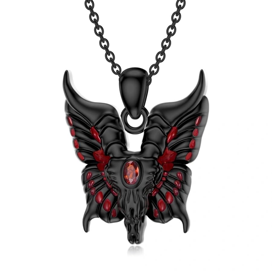PELOVNY Satanic Necklace 925 Sterling Silver Butterfly Pendant Satanic ...
