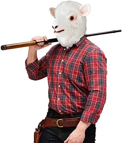 Amazon.com: AQKILO White Sheep Mask Plush Animal Latex Full Head ...
