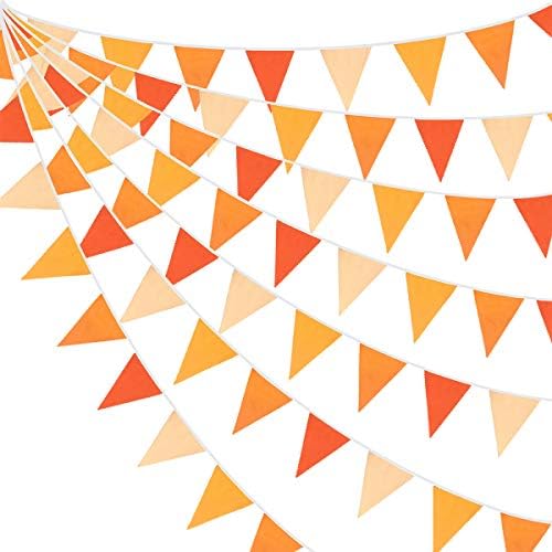 Amazon.com: 10M/32Ft Triangle Flag Fabric Banner Cotton Pennant Garland ...