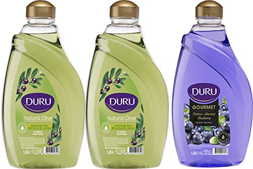 Amazon.com: Duru 3 Piece Refill Liquid Soap Pack, Blueberry/Olive Oil ...