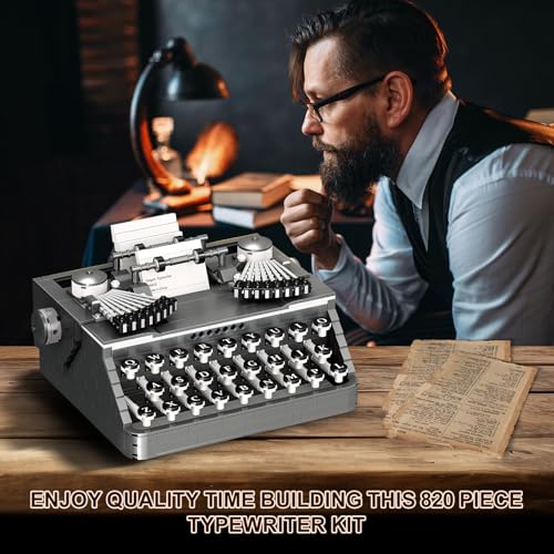 XIU Ideas Typewriter Block Kit for Adults,Retro Typewriter Building Set ...
