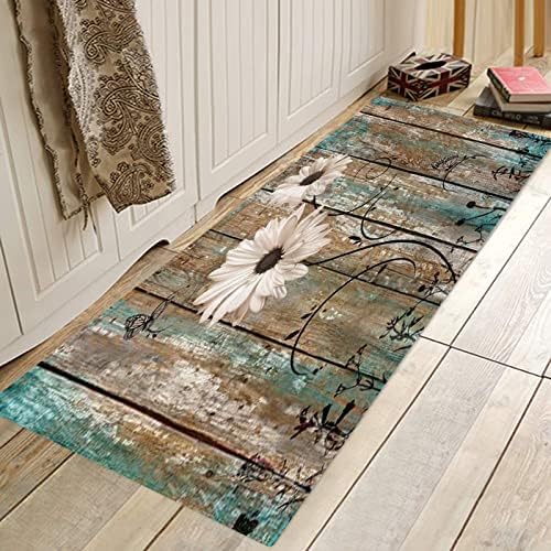 Amazon.com: Large Area Rugs,Rustic Floral Barnwood Farmhouse Old Wooden ...