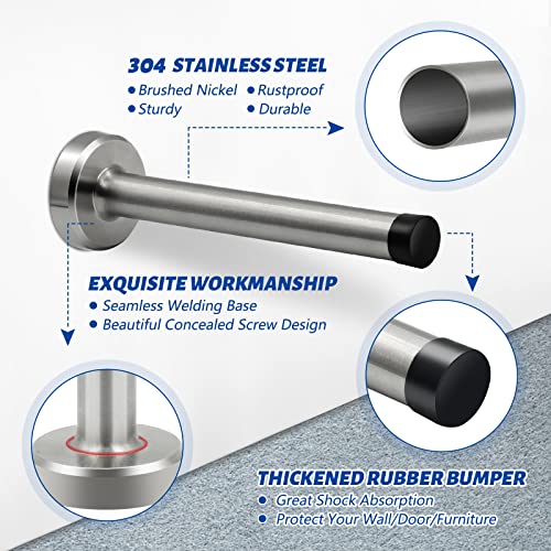 Long Door Stop, 8 inch Door Stopper, Wall Mount Door Stops with Rubber ...