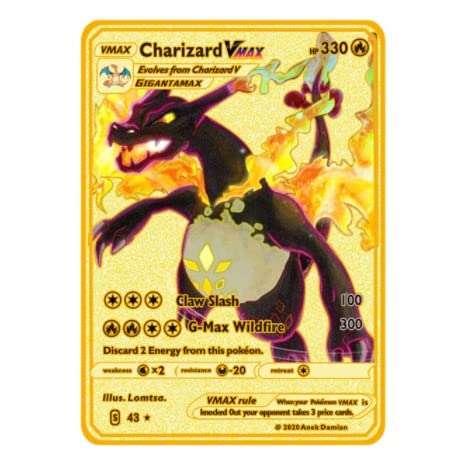 Buy **Charizard VMAX DX HP 330 Gigantamax** Collectable Gold Metallic ...