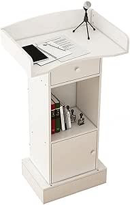 Amazon.com: ZENCIX Wooden Podium, Podium Standing Desk, School ...