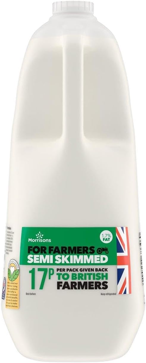 Morrisons Fresh for Farmers Semi Skimmed Milk 4 Pint : Amazon.co.uk ...
