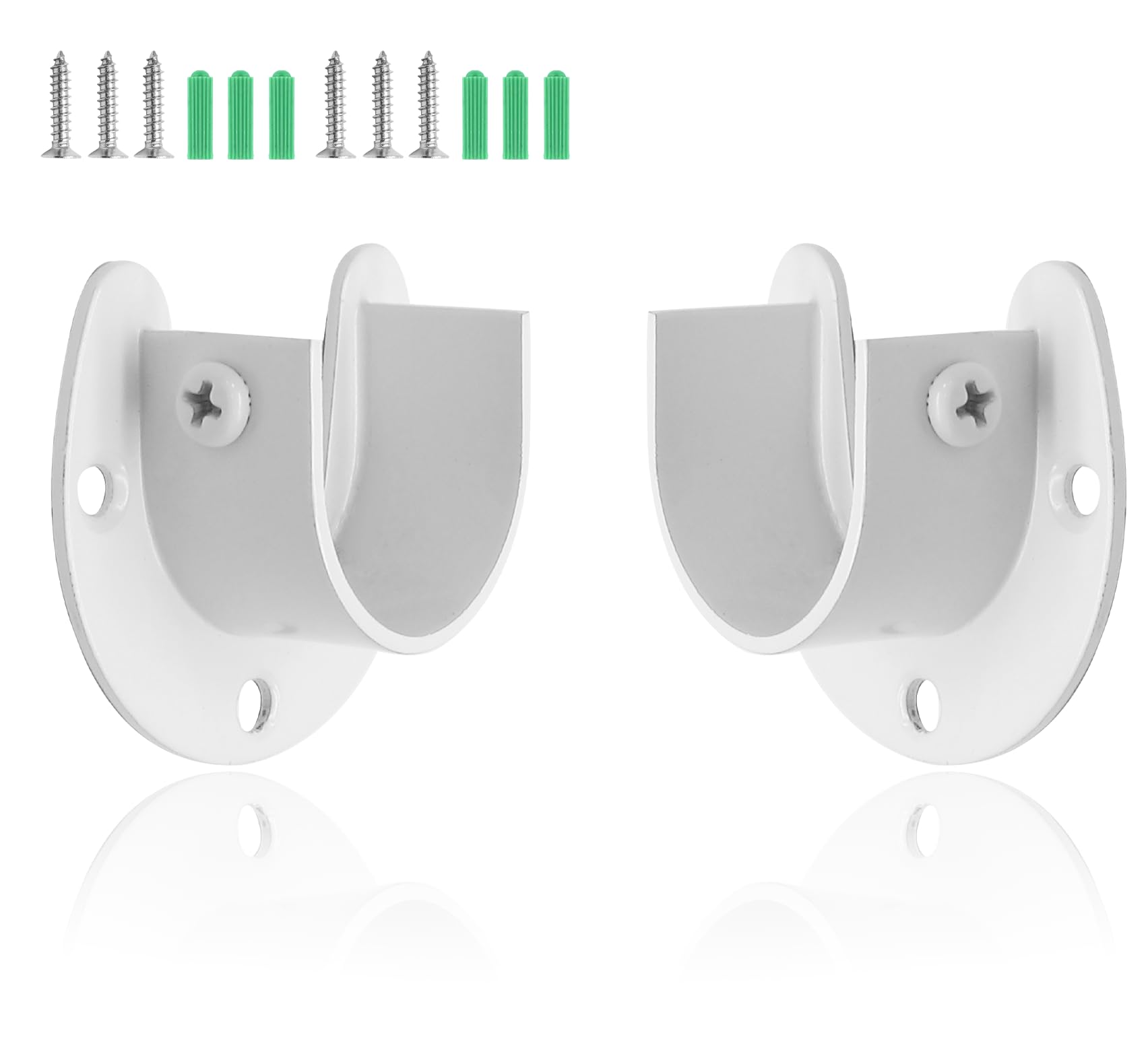 Amazon.com: Waziaqoc 2 PCS Closet Rod Brackets, Heavy Duty U-Shaped ...