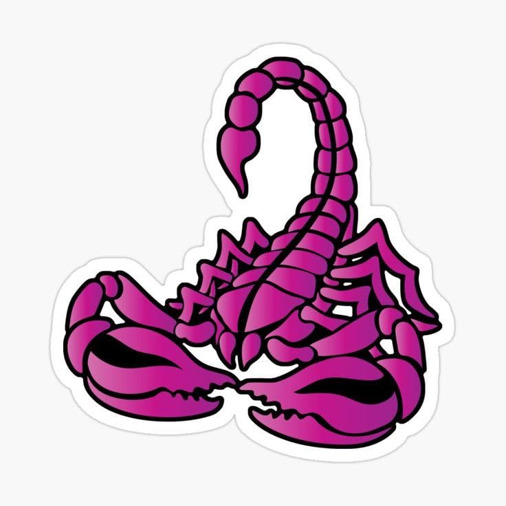 Amazon.com - Pink Scorpion, Tattoo Sticker Decal for Wall, Laptop, Cell ...
