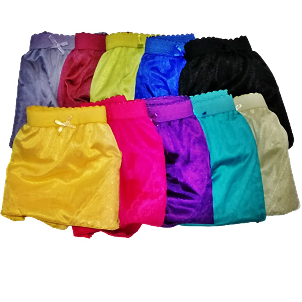 POPPIP 6 pcs Hip 48-52 inches Sheer Nylon Solid Color with lace granny ...