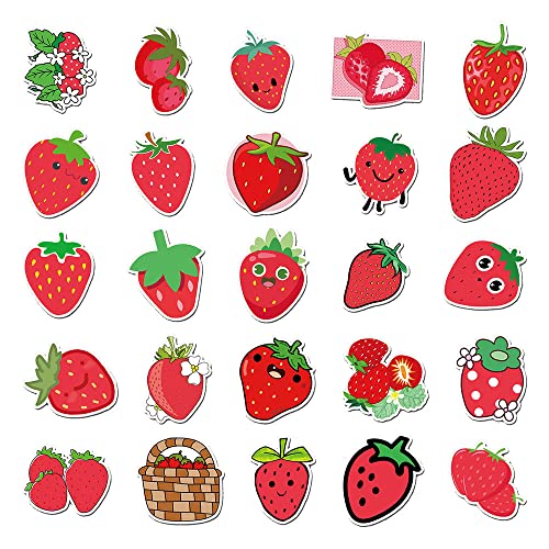 Red Strawberry Stickers for Boys Girls Kids Teens,Cartoon Vinyl ...