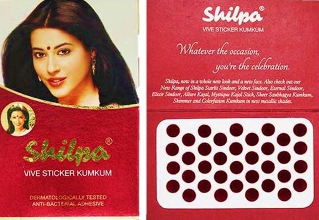 Shilpa Vive Sticker Kumkum Deep Red 5 Bindi (Pack of 2) Unique : Amazon ...