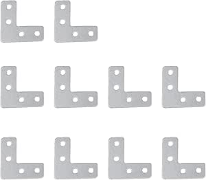 10Pcs Flat L Corner Bracket 40mm x 40mm Stainless Steel Joining Brace ...