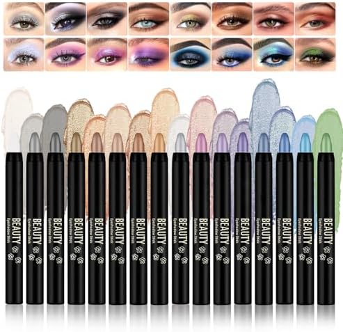 Amazon.com : XMXueMei 16Pcs Glitter Eye Shadow Sticks Makeup Kit ...