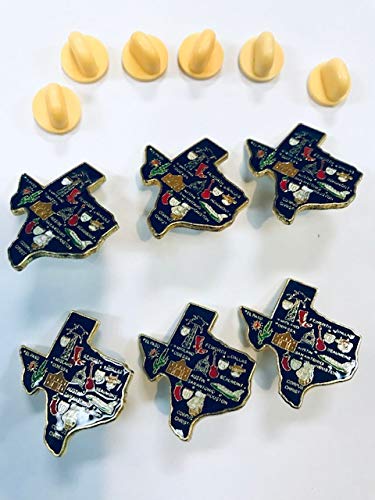 Buy Texas Souvenir Lapel Pin Texas with Major Cities Names and Icons ...