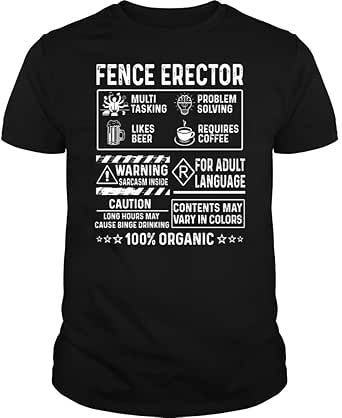 Amazon.com: Fence Erector Multitasking Problem Solving Job Title ...