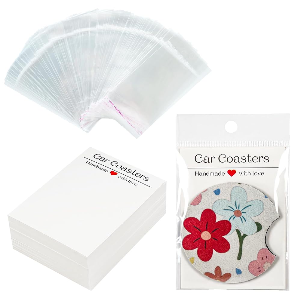 Amazon.com: UUYYEO 100 Pcs Car Coaster Packaging Cards Sublimation Car ...
