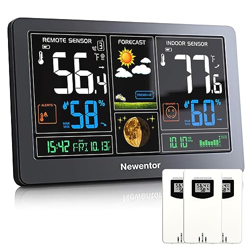 Snapklik.com : Newentor Weather Station Wireless Indoor Outdoor Thermometer