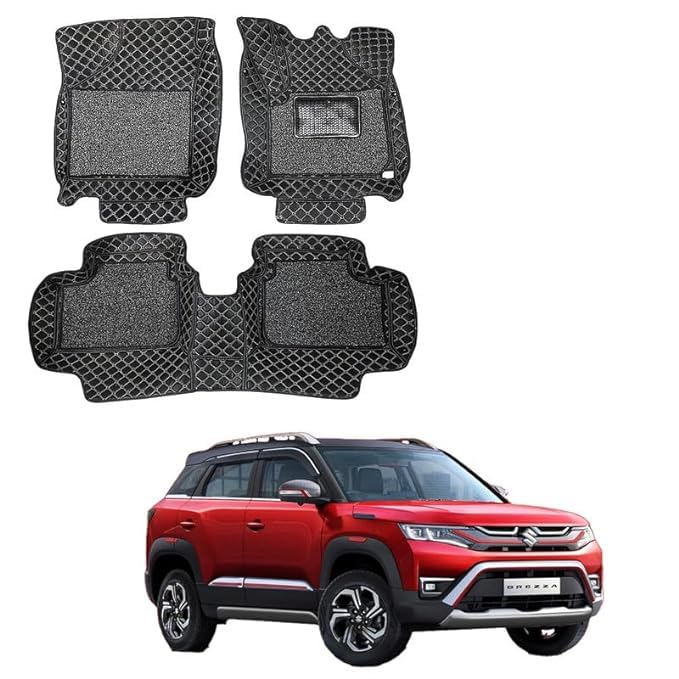 Auto Beast Custom Fitted 7D Car Foot Mats specfic for Brezza 2012 to ...