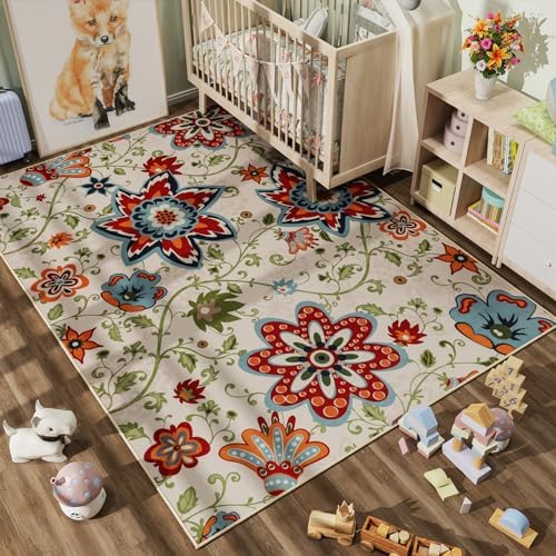 Amazon.com: PHAREGE Small Boho Area Rug 4x6, 4 by 6 Area Rug for Kids ...