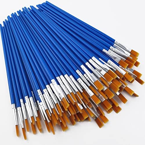 Amazon.com: 60 Pcs 9mm Wide Flat Paint Brushes Set with Nylon Hair ...