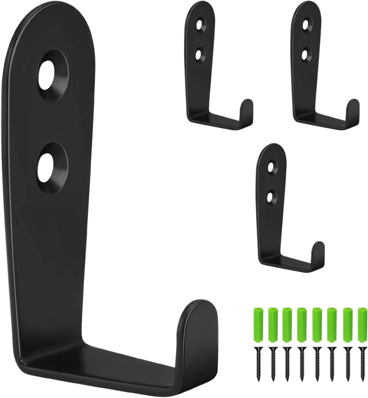 Amazon.com: MsBong 8 Pcs Black Coat Hooks for Wall, Heavy Duty Hooks ...