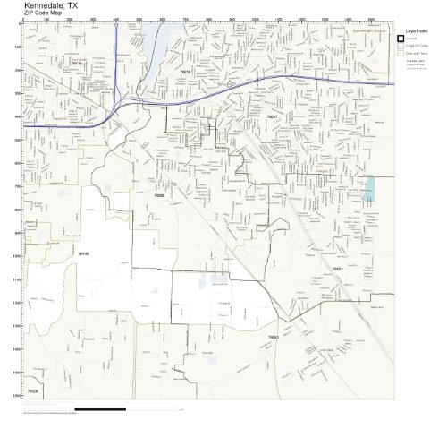 ZIP Code Wall Map of Kennedale, TX ZIP Code Map Laminated: Amazon.com ...