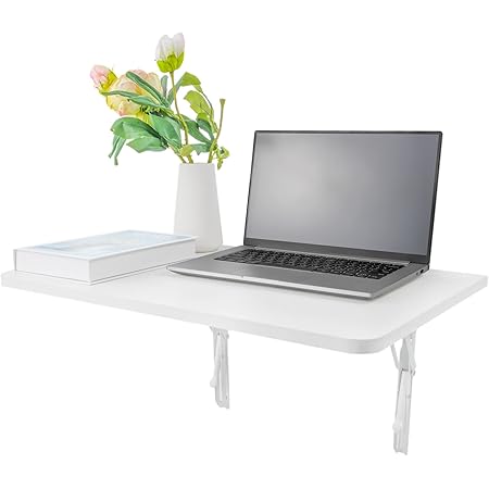 SWEWARM Wall Mounted Drop Leaf Table, Floating Laptop Desk Fold-Down ...