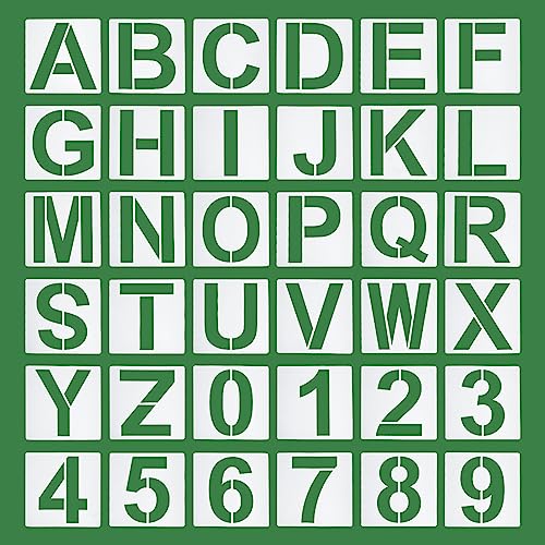 PATIKIL 9 Inch Letter Stencils Number Stencils, 36 Pack Reusable ...