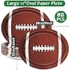 Amazon.com: 80 PCS Football Oval Paper Plates Large 11” Disposable ...