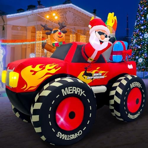 Amazon.com: Easter Inflatables Outdoor Decorations,Santa Driving ...