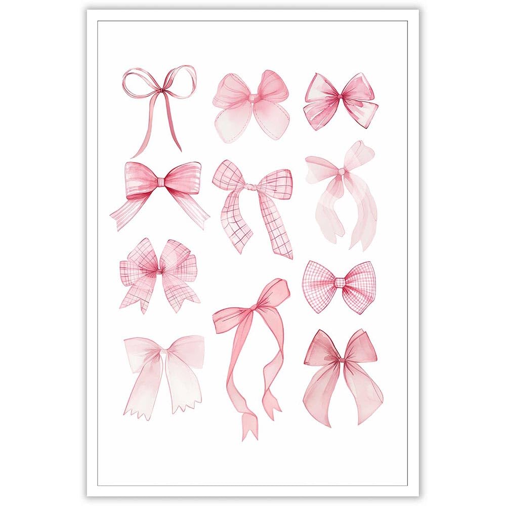 Amazon.com: Trendy Light Pink Bow Posters Coquette Tie Ribbon Bows ...