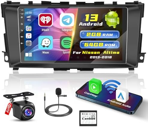 Amazon.com: [2+64GB] Android 13 Car Stereo for Nissan Altima 2013 2014 ...