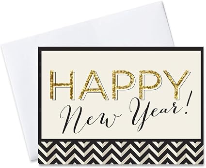 Amazon.com : New Year Greeting Cards - N1601. Greeting Cards with Happy ...