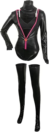 Amazon.com: Demon Cosplay Bodysuit Costume Sexy Jumpsuit Pink Black ...