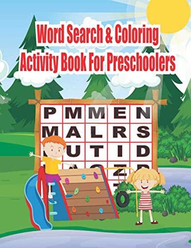 Word Search & Coloring Activity Book For Preschoolers: Word Searches ...