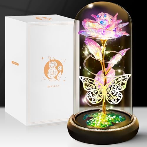 Amazon.com: Birthday Gifts for Women Wife Her, Butterfly Rose Light Up ...