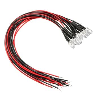 Buy uxcell 10Pcs 5mm Pre Wired LED, Fast Flashing DC3-6V Clear Lens ...