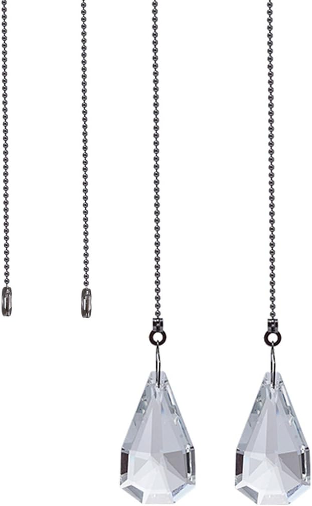 Crystal Ceiling Fan Pull Chains Pack of 2 40mm Purple Crystal Prism ...