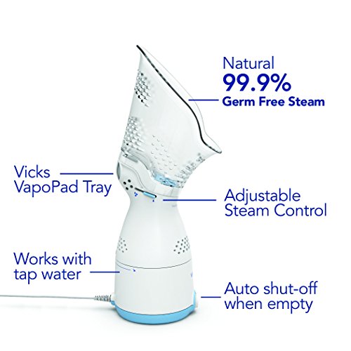 Vicks Personal Sinus Steam Inhaler Face Steamer or Inhaler w/ Soft Face ...