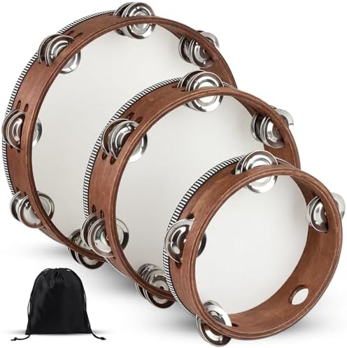 Amazon.com: Tambourine, Tambourines for Kids, 6 Inches Wooden Hand Held ...