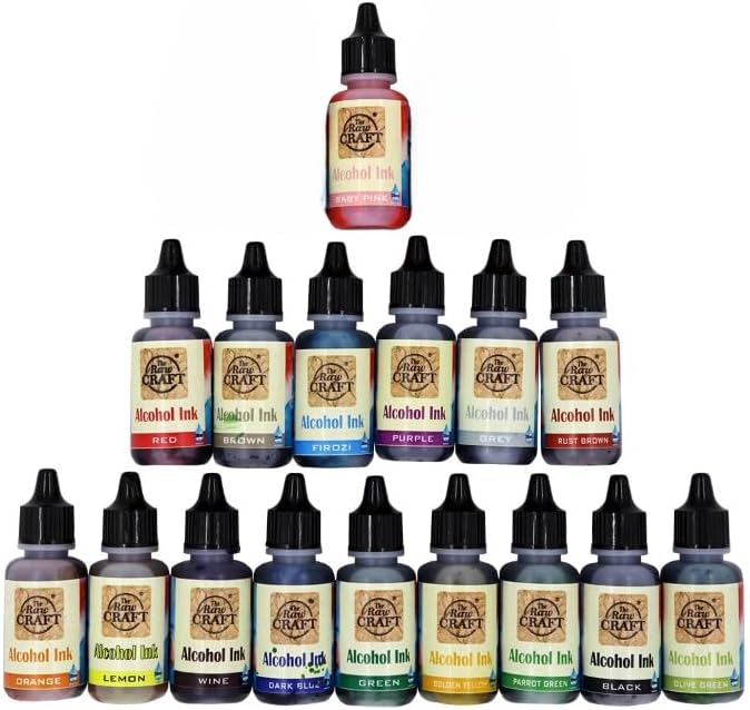 VINTAGER Alcohol Ink Set - 16 Vibrant Colors Alcohol-Based Ink for Dish ...